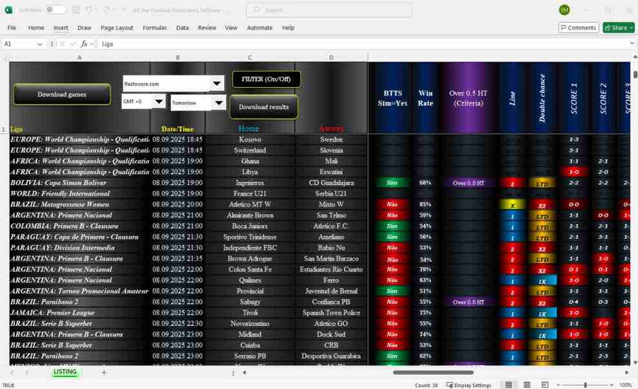 Football Prediction Software 2025 | Correct Score & 1X2 Tips